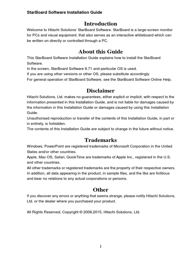 StarBoard Software Installation Guide PDF | PDF | Microsoft Windows ...