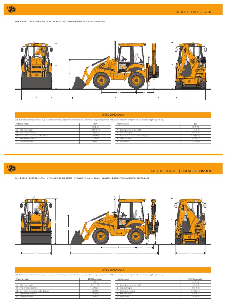 JCB 2cx | PDF | Loader (Equipment) | Horsepower