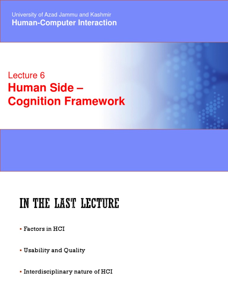 Human Side - Cognition Framework | Download Free PDF | Human–Computer ...