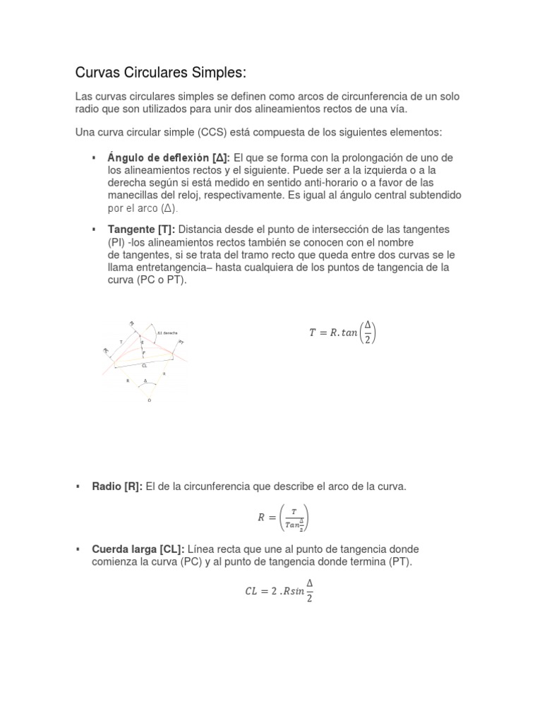 Curvas Circulares Simples | PDF | Curva | Circulo