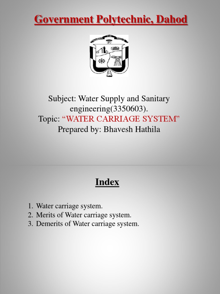 Water Carriage System | PDF | Sewage | Sanitary Sewer