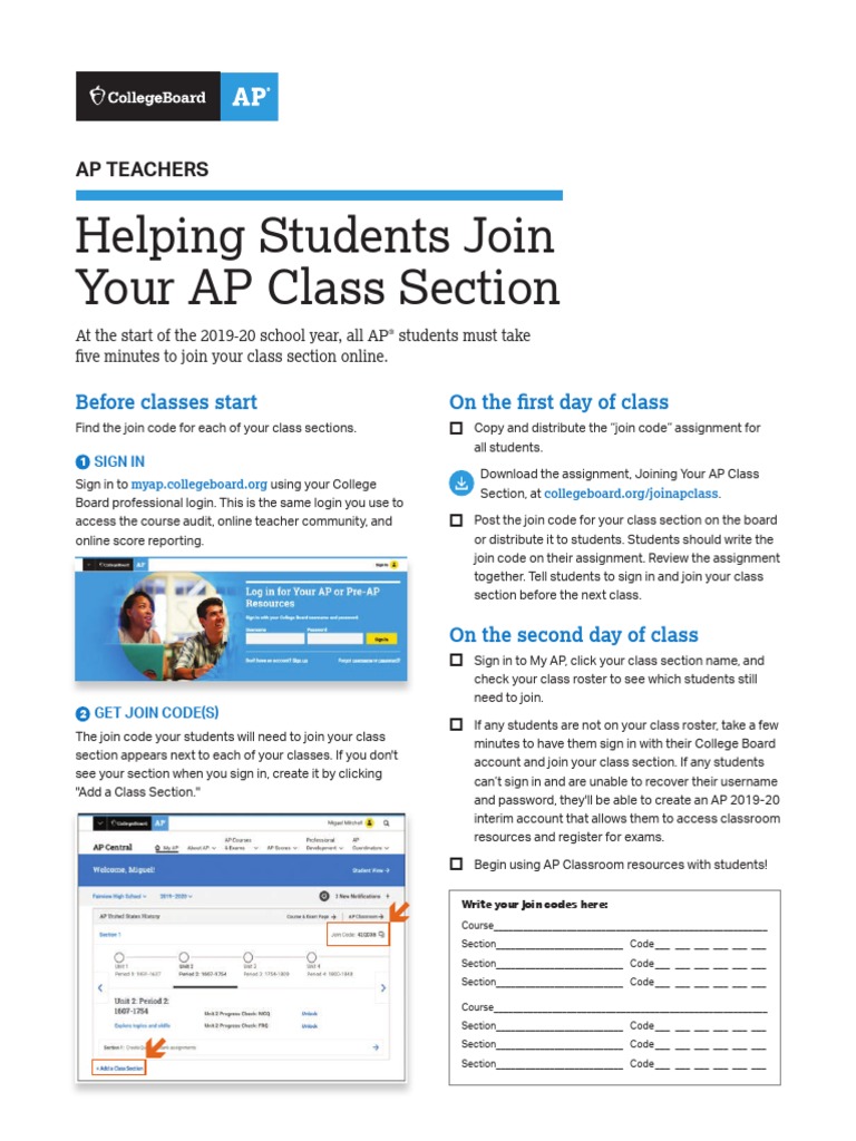 Helping Students Join Your Ap Class Section For Teachers | PDF ...