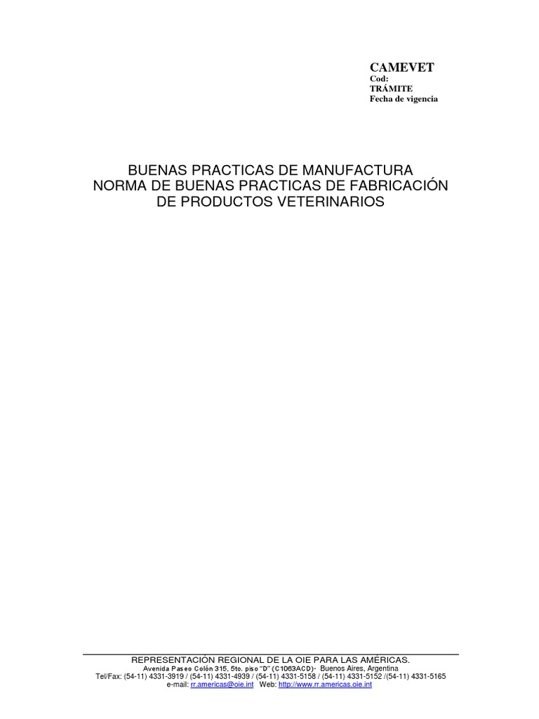 BPM 001 Norma de Buenas Practicas de Manufactura | Descargar gratis PDF ...