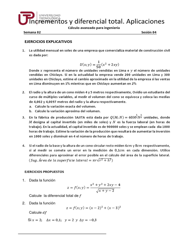 S Sem02 Ses04 Incrementos y Diferenciales | PDF | Medición | Volumen