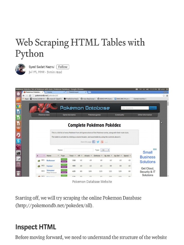 Web Scraping HTML Tables With Python - Towards Data Science | PDF Web Scraping HTML Tables With Python - Towards Data Science | PDF
