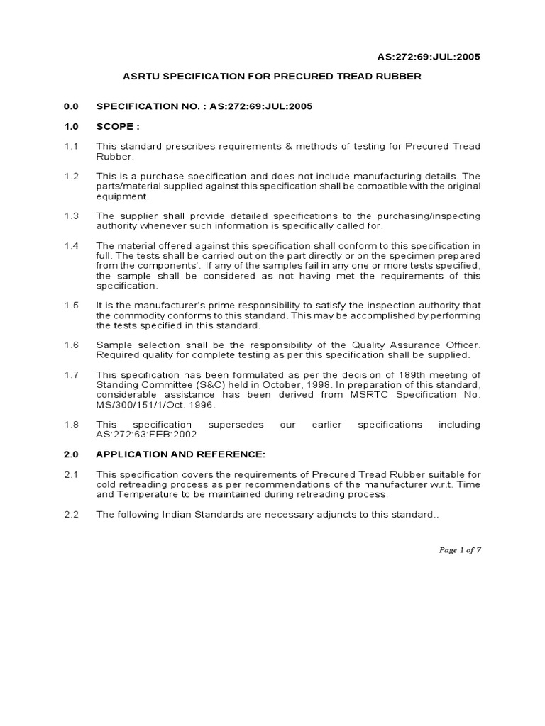 ASRTU - Precured Tread Rubber | Download Free PDF | Tire | Natural Rubber