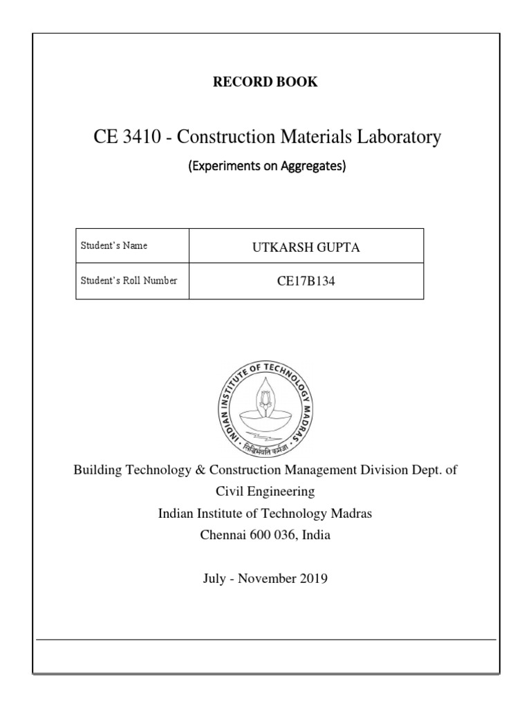 Aggregates Lab Report PDF | PDF | Density | Construction Aggregate