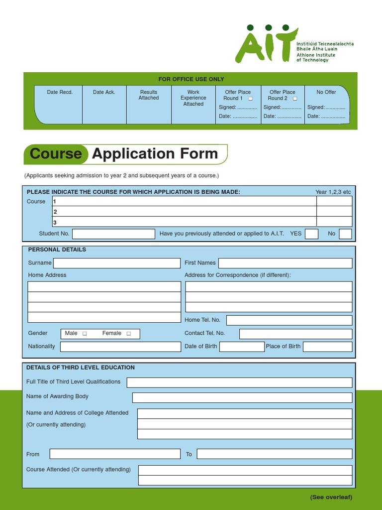 Advanced Entry Application Form | Download Free PDF | Business
