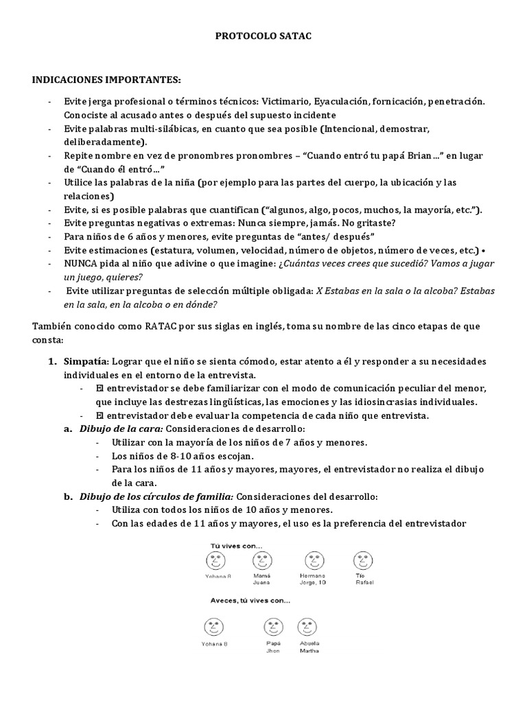 Protocolo Satac - Nichd | PDF | Memoria | Sicología