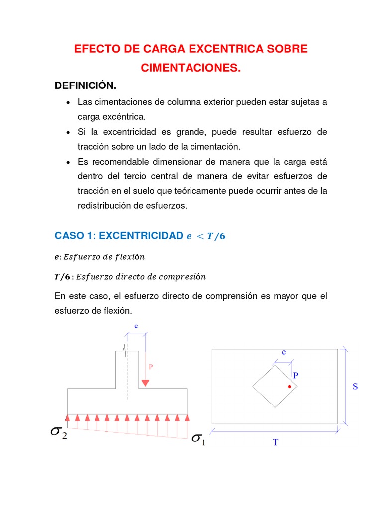 Efecto de Carga Excentrica Sobre Cimentaciones Exposicion | PDF ...