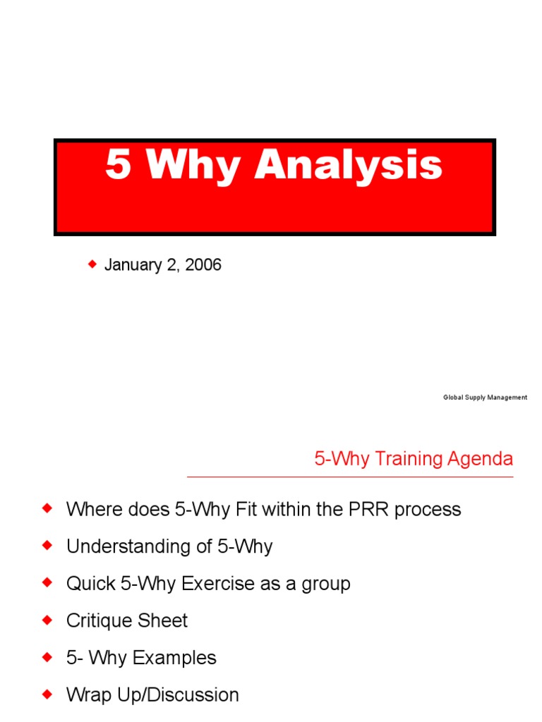 5 Why Training Presentation | PDF | Question | Causality