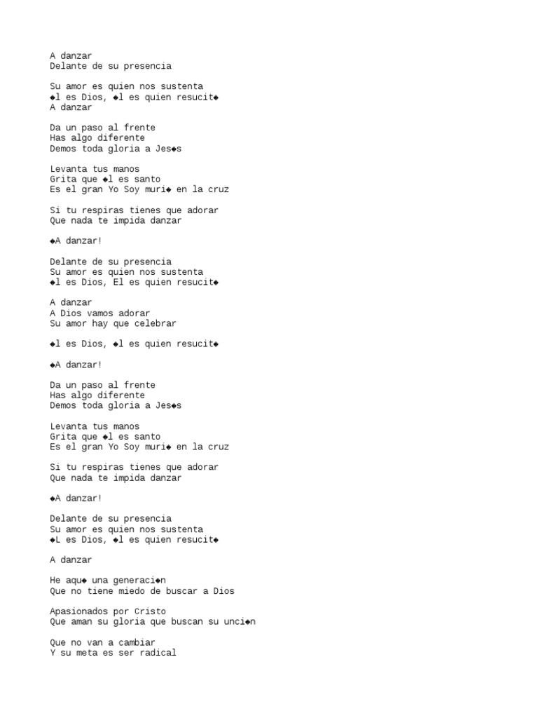 Letra de "A Danzar" de Barak | PDF