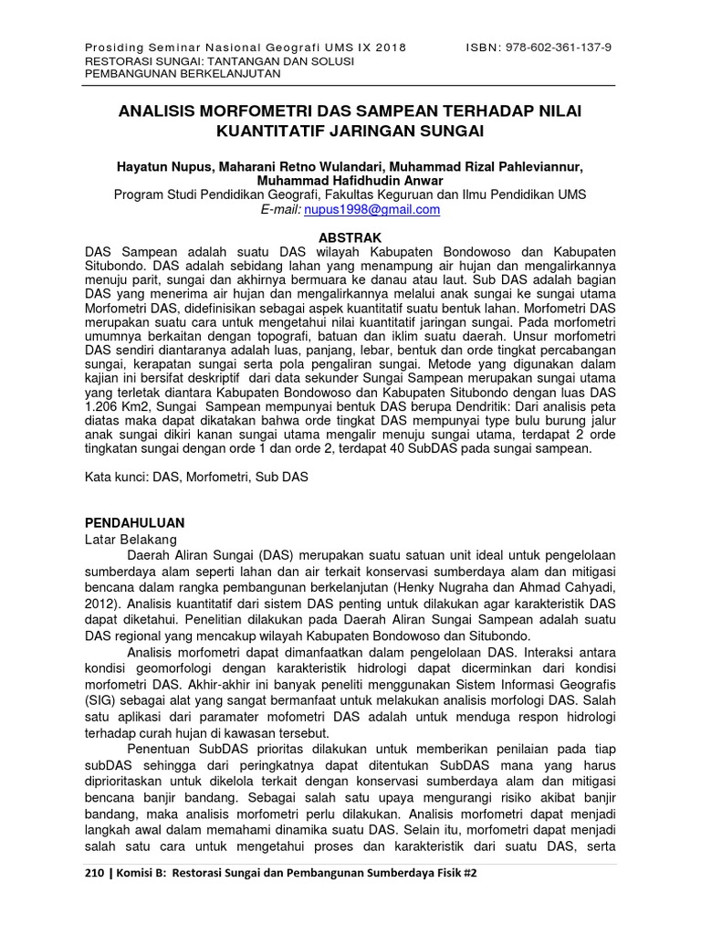 B-8-Hayatun Nufus-Morfometri Das Sampean PDF | PDF