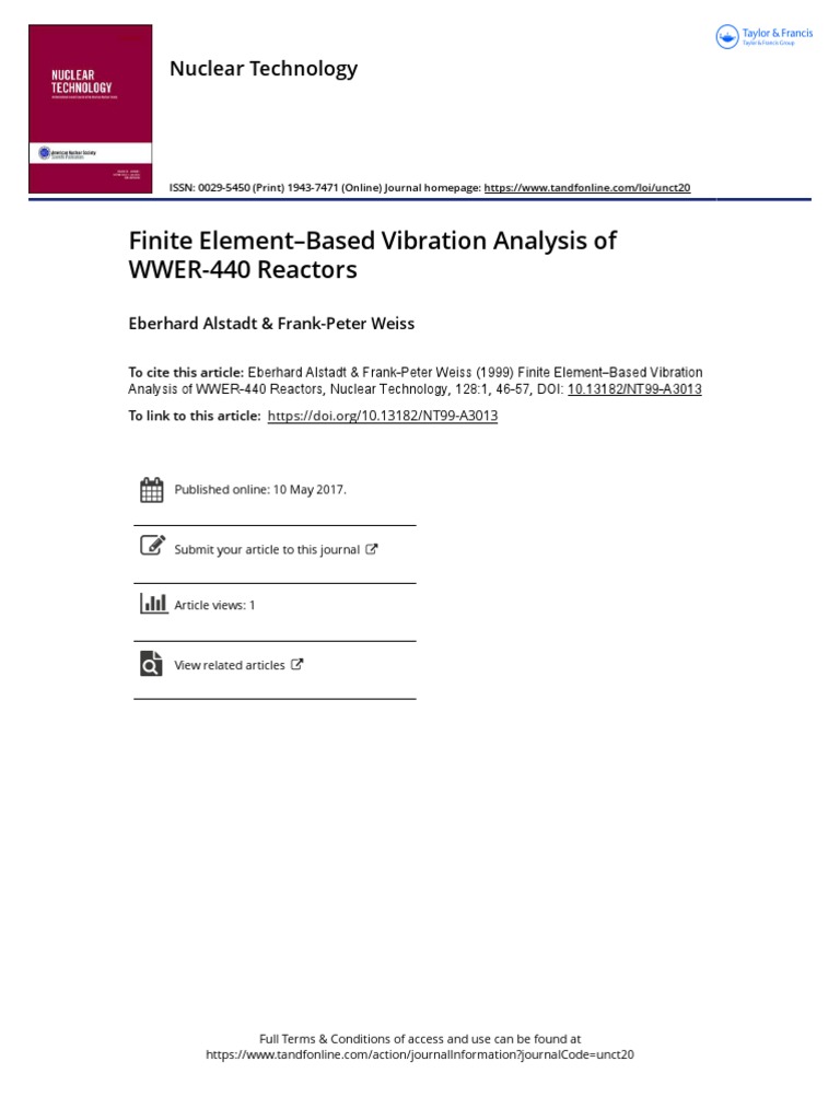 Finite Element Based Vibration Analysis of WWER 440 Reactors | Download Free PDF | Normal Mode ...