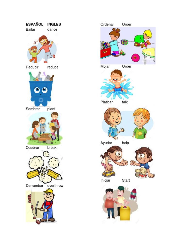 Verbos en Ingles | PDF | Cocina, comidas y vino | Relaciones personales ...