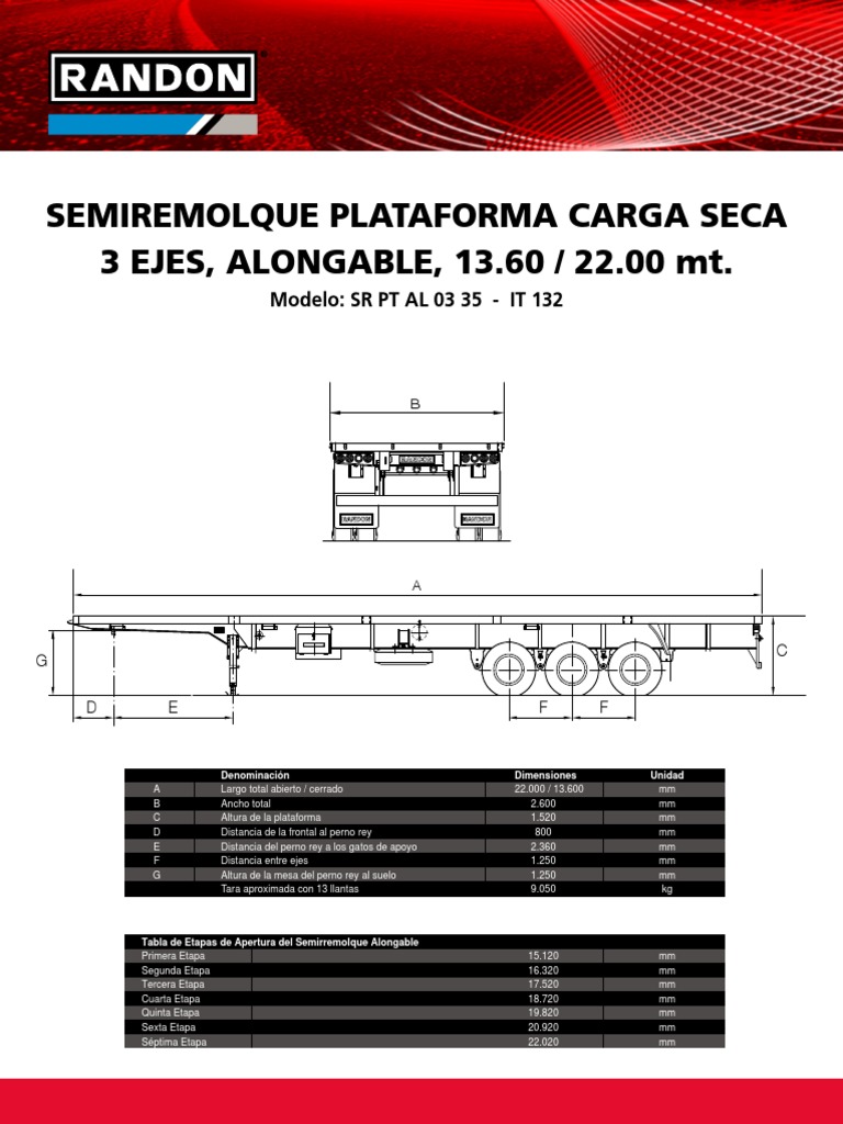 Ficha Tecnica Rampla Extensible | Descargar gratis PDF | Eje ...