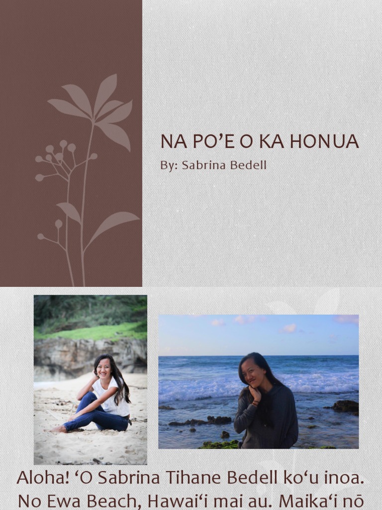 Na Po'E O Ka Honua: By: Sabrina Bedell | PDF | Wellness