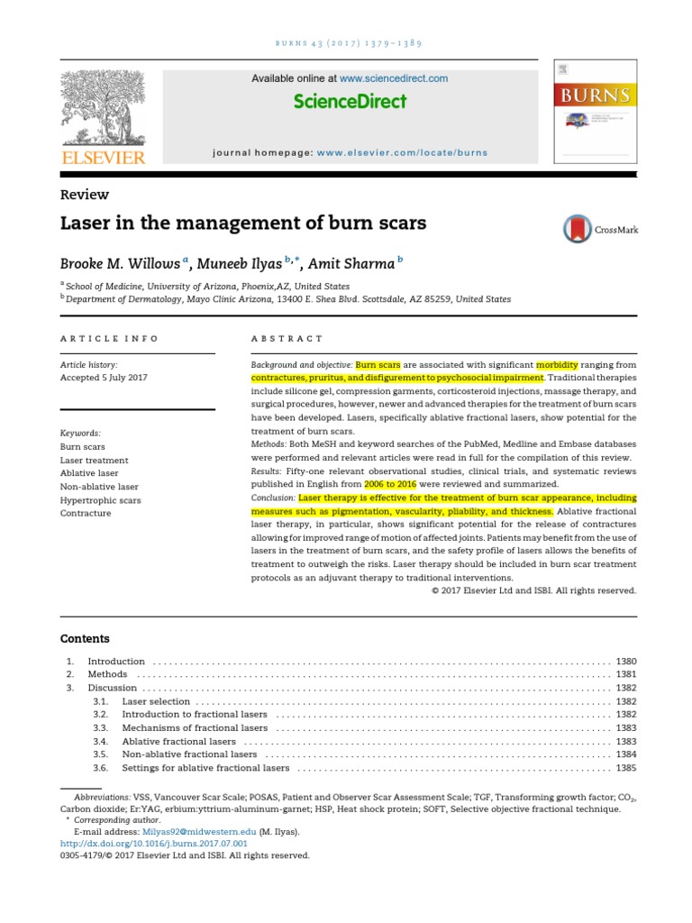 4 - Laser in The Management of Burn Scars | PDF | Scar | Burn