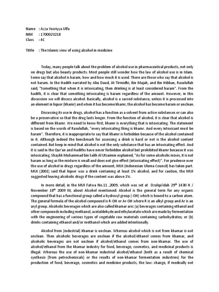 Contoh ESSAY Dalam Bahasa Inggris | PDF | Alcohol | Alcoholic Drinks