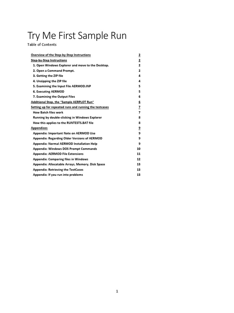 Aermod Sample Run Pdf Command Line Interface Directory Computing