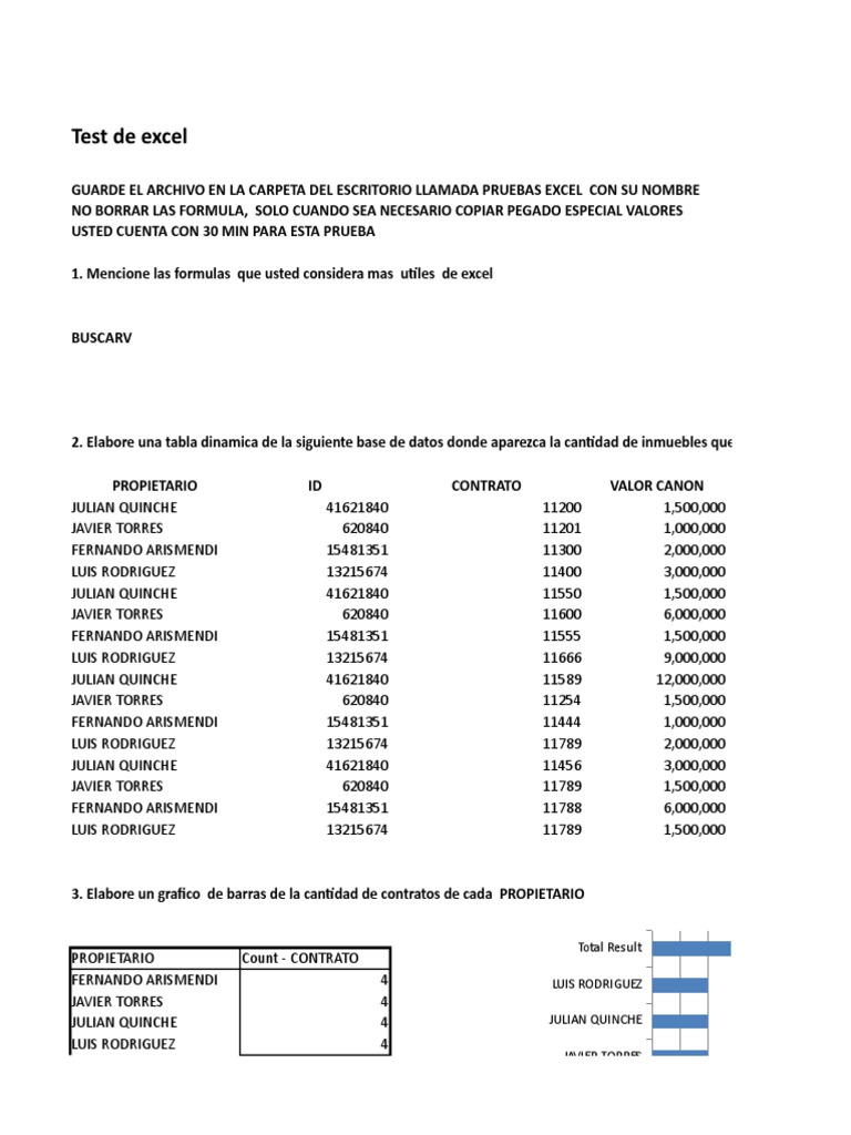 Pruebas Excel | PDF | Gestión de datos | Datos de computadora