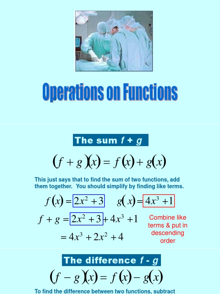 Operations On Functions | PDF | Function (Mathematics) | Fraction ...