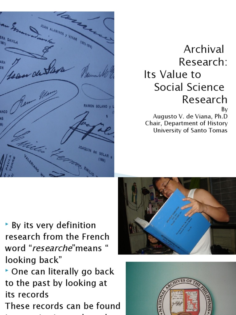 Archival Research: Its Value To Social Science Research | PDF | Archive ...
