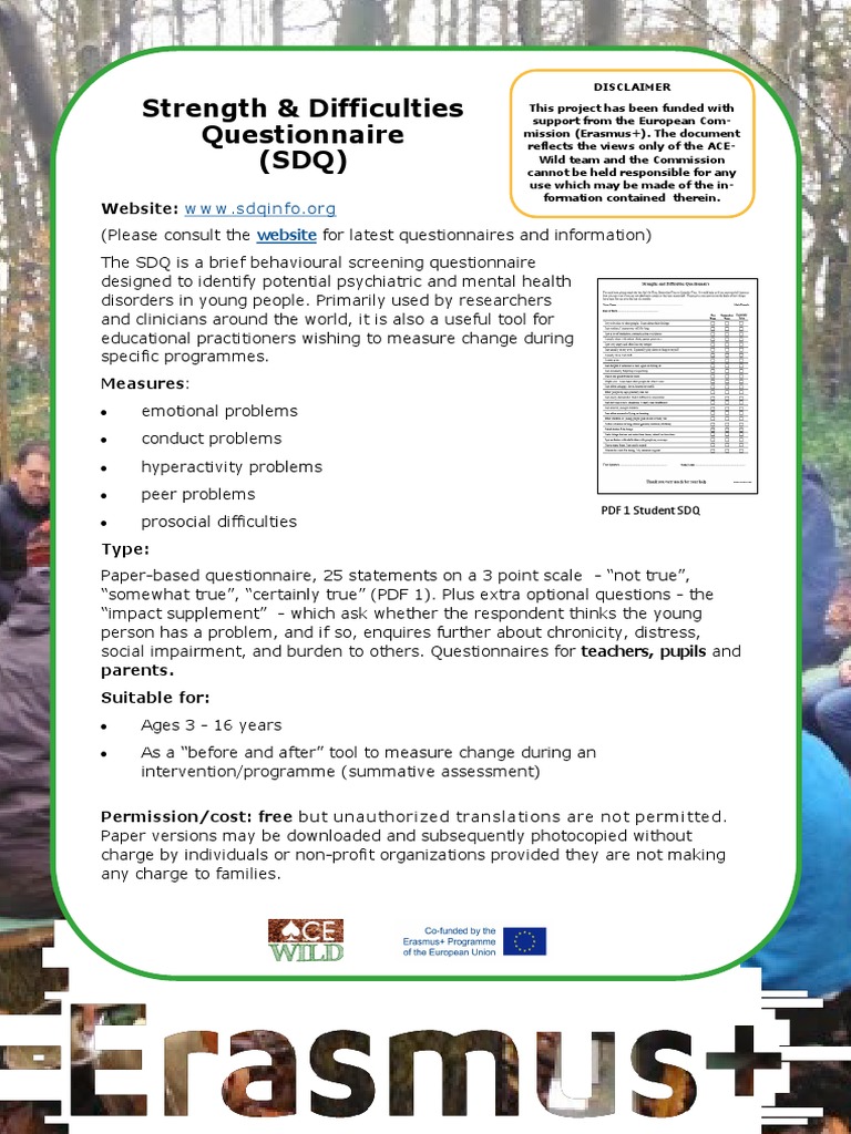 Strength & Difficulties Questionnaire (SDQ) : Website | PDF | Mental ...