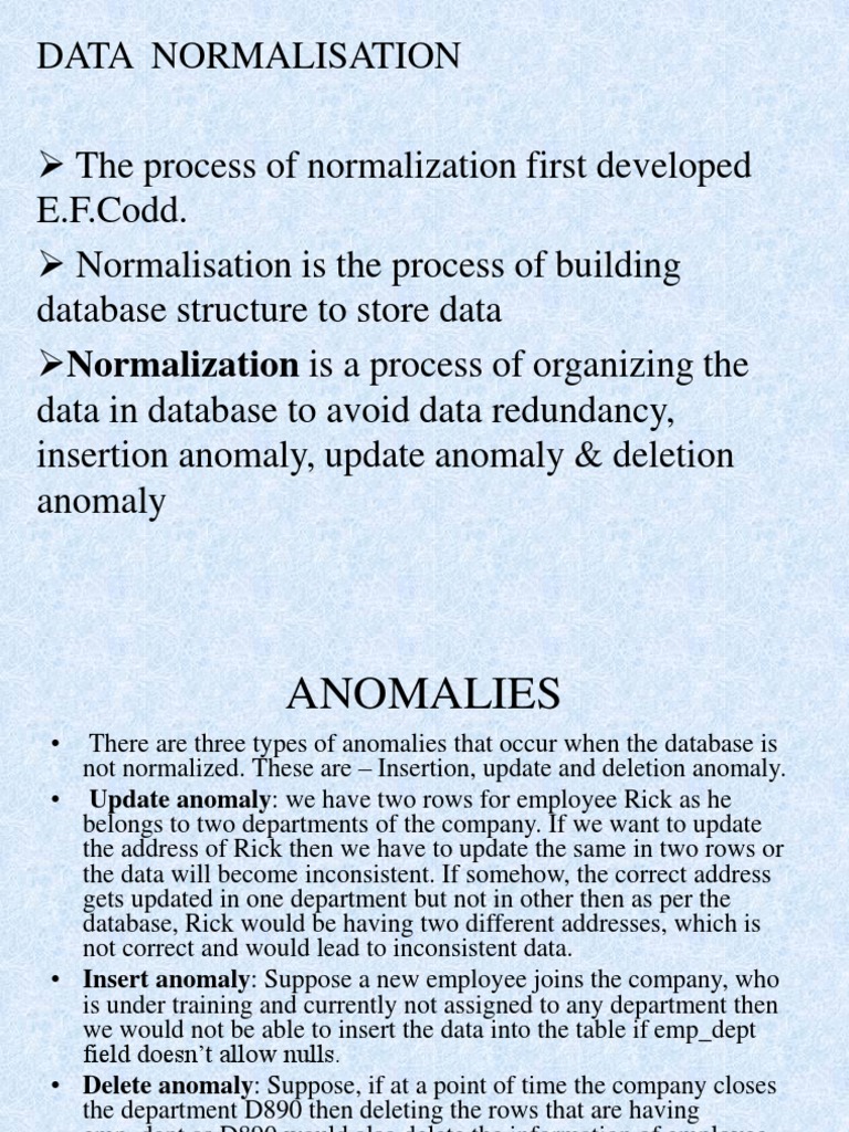 Data Normalisation | PDF | Data Model | Databases