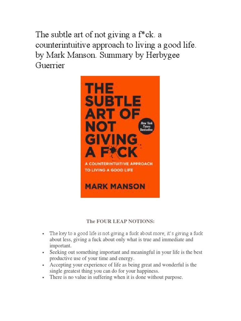 1 The Subtle Art of Not Giving A F 1 | PDF | Motivation | Motivational