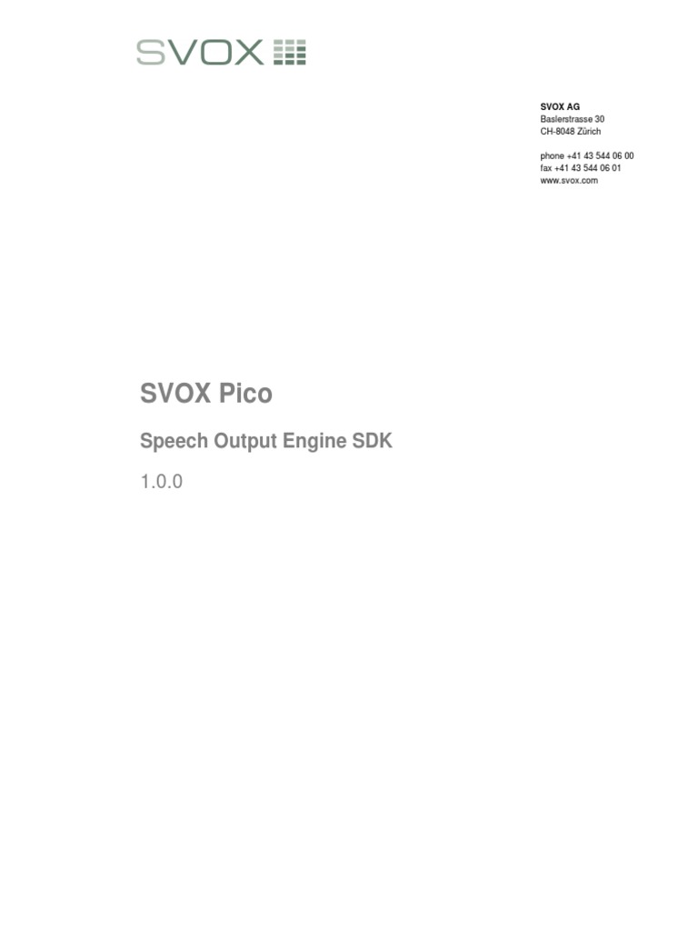 SVOX Pico Manual | PDF | Command Line Interface | Speech Synthesis