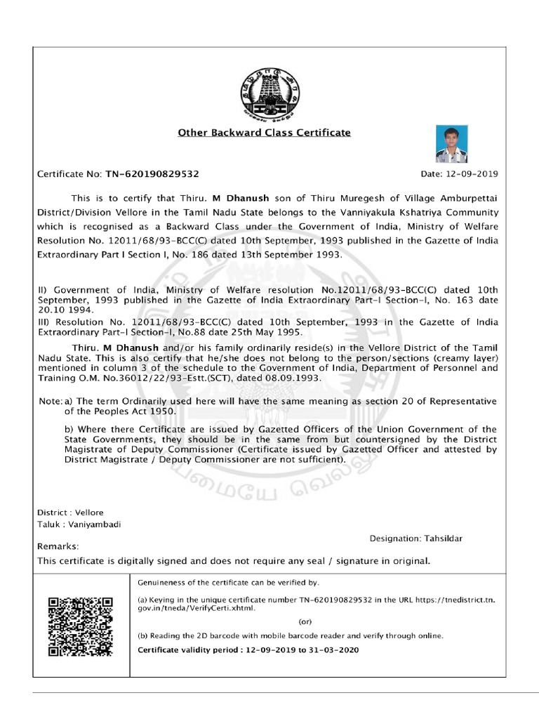 TN-620190829532 Certificate PDF | PDF