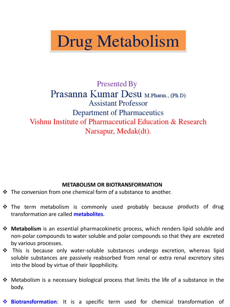 Drug Metabolism Final | PDF | Drug Metabolism | Cytochrome P450