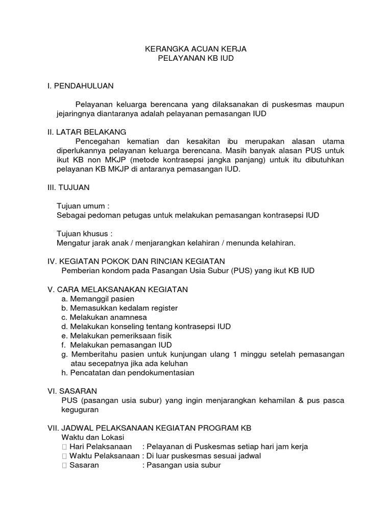 Kak KB Pelepasan Iud | PDF