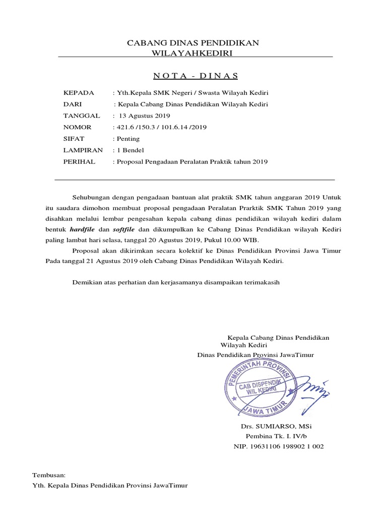 Contoh Nota Dinas | PDF