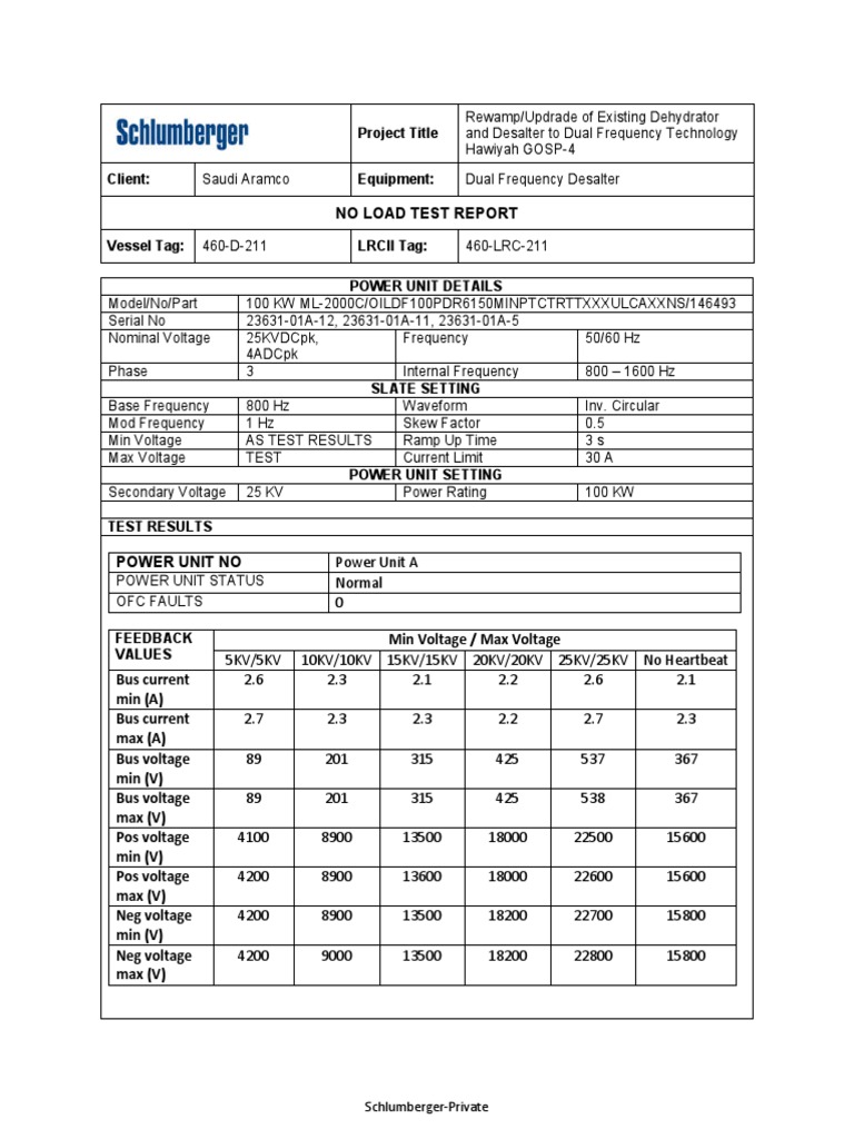 No Load Test Report PDF | PDF | Physical Quantities | Electronic ...