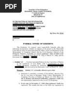 Sample Formal Offer of Evidence | PDF | Prosecutor | Common Law