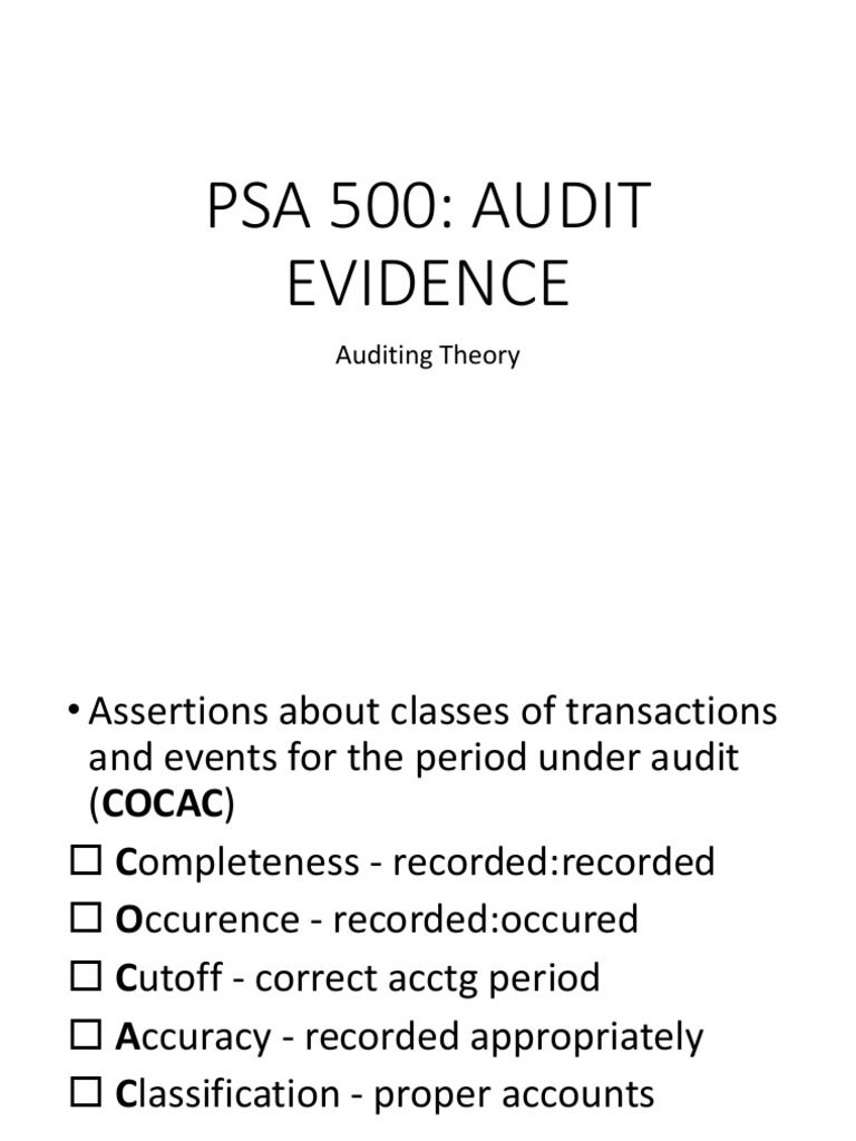 PSA 500 Auditing Theory | PDF | Technology & Engineering