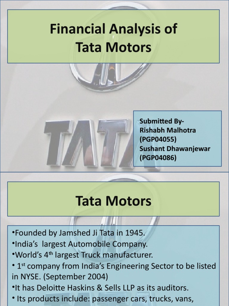 Financial Analysis of Tata Motors 2024 | PDF | Equity (Finance ...