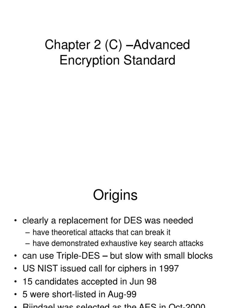 Chapter 2 (C) - Advanced Encryption Standard | PDF