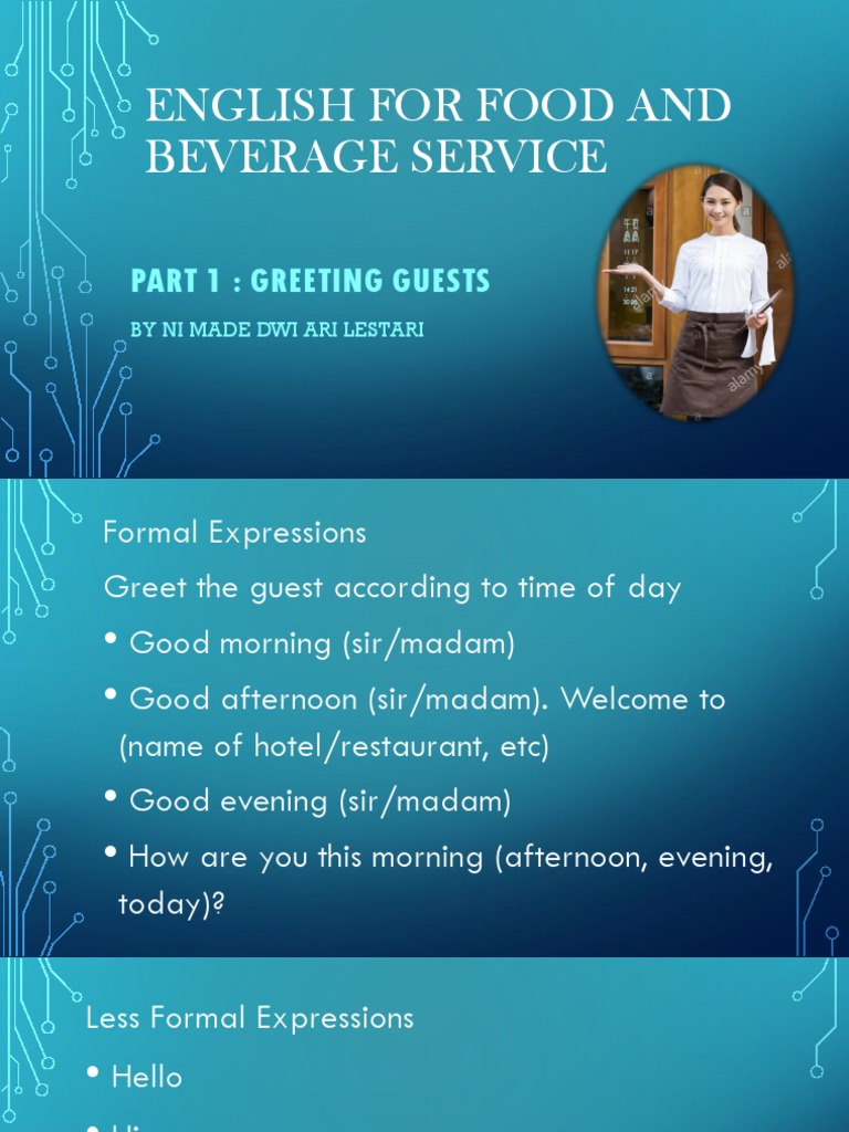 English For Food and Beverage Service | PDF