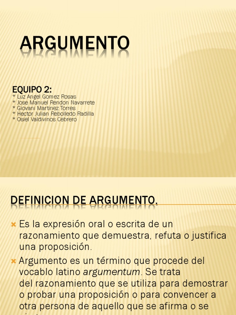 Definición y Conceptos de Argumento | PDF
