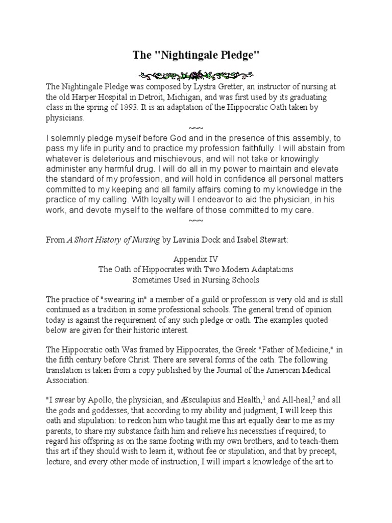Nightingale Pledge 2 | PDF | Health Care | Health Sciences