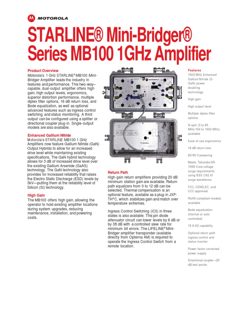 Data Amplificador HFC | PDF | Amplifier | Equalization (Audio)