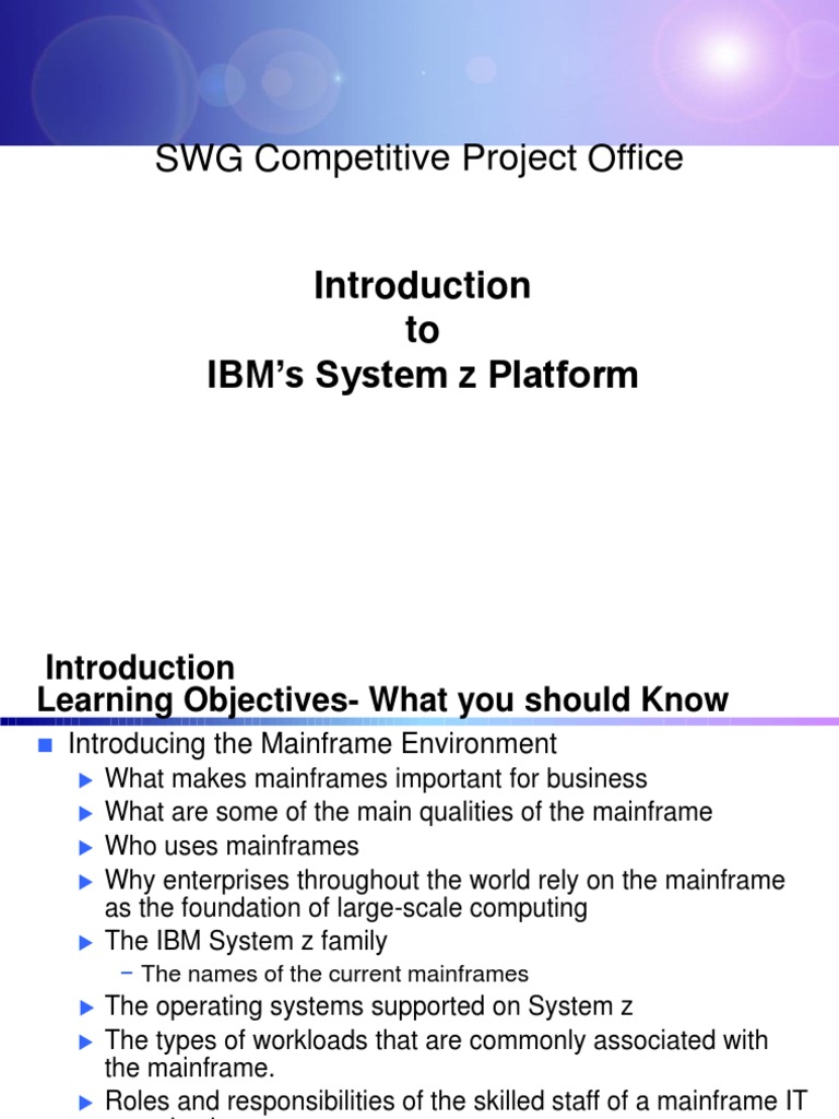 SWG Competitive Project Office: To IBM's System Z Platform | Download Free PDF | Mainframe ...
