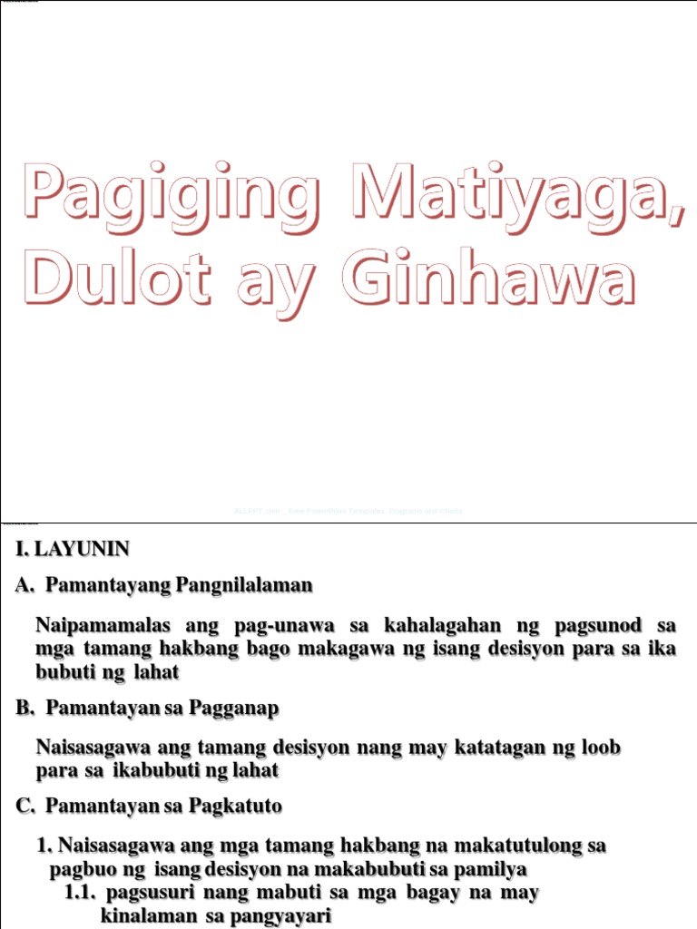 Pagiging Matiyaga, Dulot Ay Ginhawa | PDF