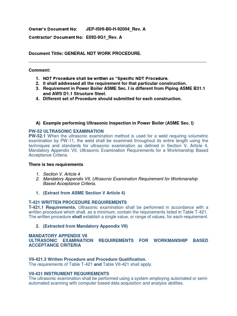 General NDT Workks Procedure | PDF | Nondestructive Testing | Engineering