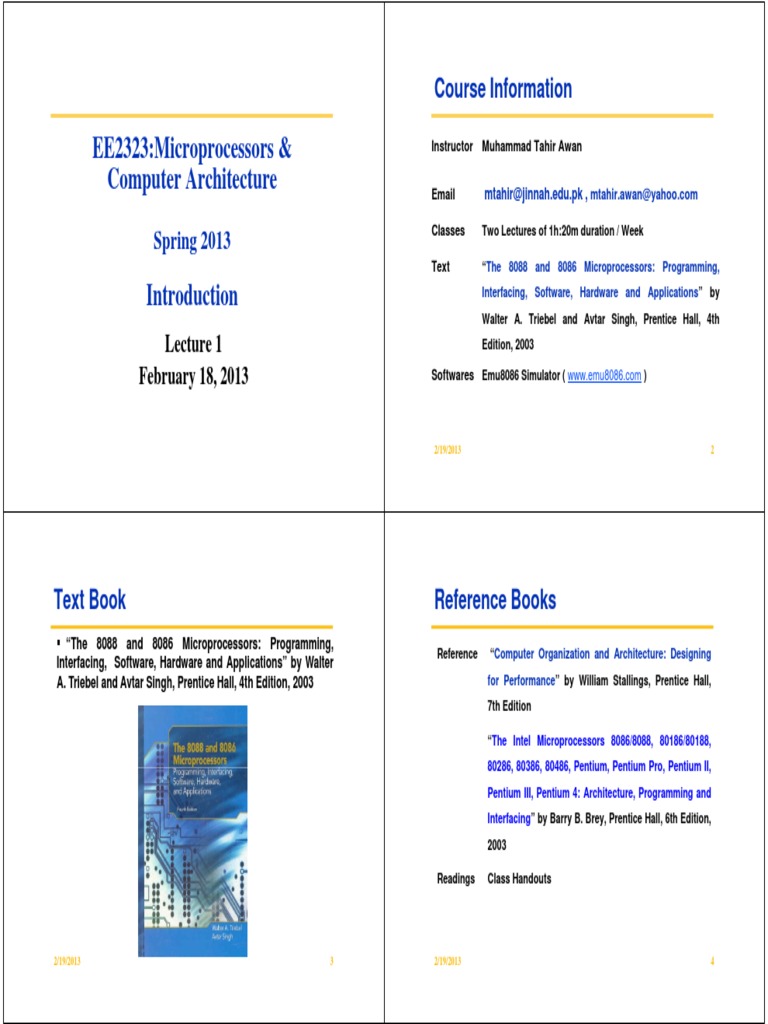 EE2323:Microprocessors & Computer Architecture: Course Information | Download Free PDF | Central ...