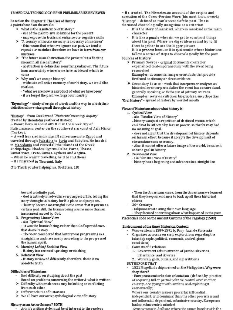 1BMT RPH Preliminaries | PDF