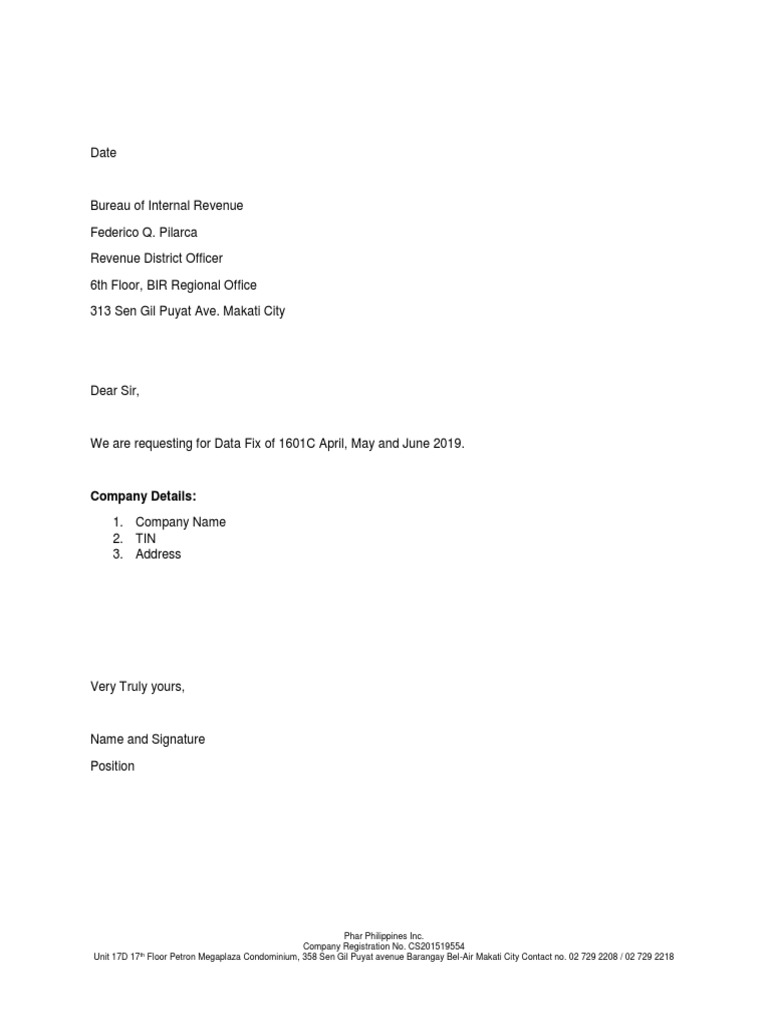 Request For Data Fix - Blank | PDF